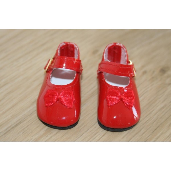 Chaussures rouges vernies Mary jane pour Poupée Little Darling