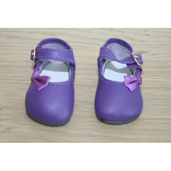 Chaussures mauve foncé Noeud côté
