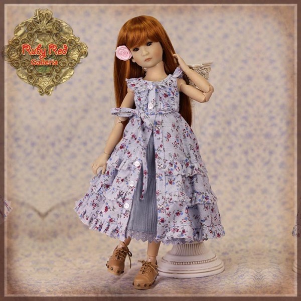 Ensemble Robe bleue fleurie pour poupée InMotion Girl 30 Cm Ruby Red