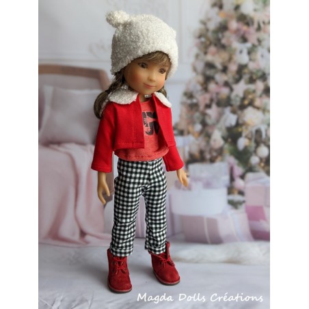 Rose-Lyne Les Petits Carreaux collection outfit for Siblies doll