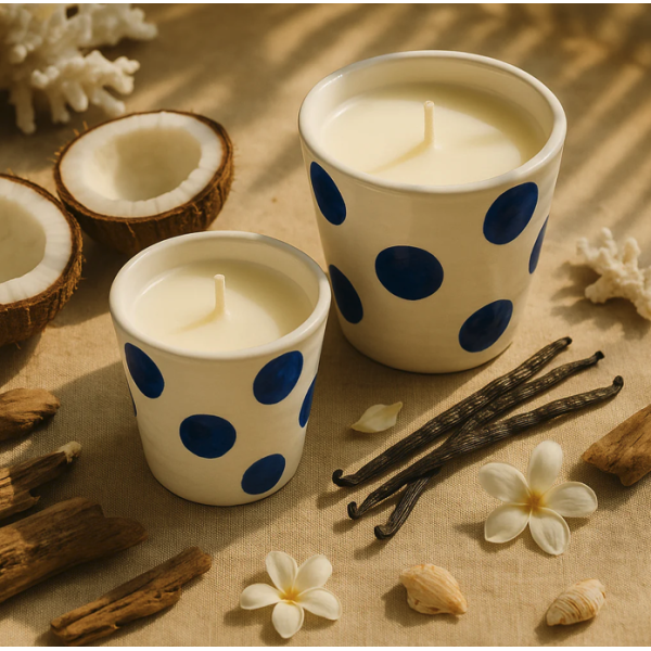 Bougie parfumée fleurissante Musc Coco - Marque belge Oali